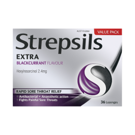 Strepsils Extra Blackcurrant 36 Lozenges | Chemistworks Pharmacy