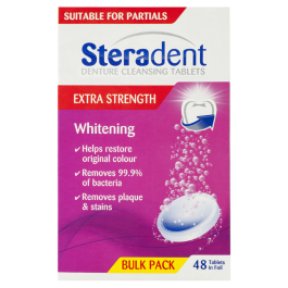 Steradent Extra Strength Whitening Denture Tablets 48 Pack ...