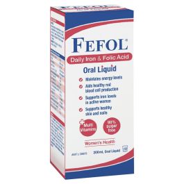 Fefol Daily Iron & Folic Acid Oral Liquid 200ml | Chemistworks Pharmacy