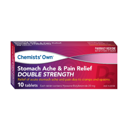 Chemists' Own Stomach Ache Pain Relief Double Strength Tablets 10 Pack ...