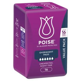 Poise Pads Overnight 16 Bulk Pack | Chemistworks Pharmacy