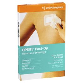 Smith & Nephew Opsite Post-Op Waterproof Dressings 6.5cm X 5cm 5 Pack ...