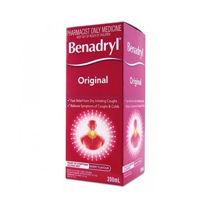 Benadryl Cough Syrup 12.5mg 200ml | Chemistworks Pharmacy