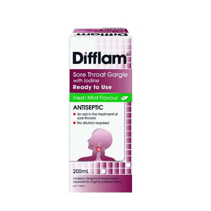 Difflam Gargle Iodine Mint 200ml | Chemistworks Pharmacy