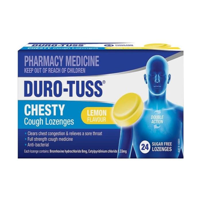 Duro-tuss Lozenge Lemon Chesty Cough 24 Pack | Chemistworks Pharmacy