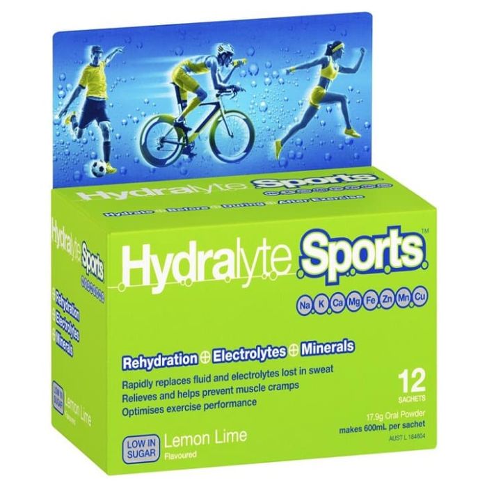 Hydralyte Sport Lemon Lime Sachet 12 Pack | Chemistworks Pharmacy